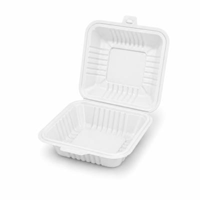China LB-05 White Square Clamshell Takeout Containers for Snacks / Light Meals for sale