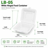 China LB-05 White Square Clamshell Takeout Containers for Snacks / Light Meals for sale