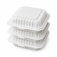 China LB-06 Deep White Clamshell PP Takeout Containers for Burgers / Hot Snacks for sale