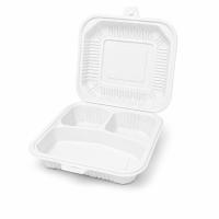 China LB-73 PP Clamshell Takeaway Boxes Three Compartment for Portion Controlled Meals for sale