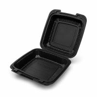 China SC-91 PP Clamshell Takeout Containers Extra Large Black Full Meal Packaging for sale