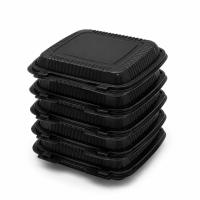 China SC-91 PP Clamshell Takeout Containers Extra Large Black Full Meal Packaging for sale