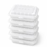 China Medium Single Compartment PP Clamshell Takeout Containers White for Individual Meals Snacks for sale
