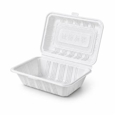 China Deep Rectangular PP Clamshell Takeout Containers 600ml for Full Meals Delivery for sale