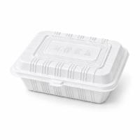 China Deep Rectangular PP Clamshell Takeout Containers 600ml for Full Meals Delivery for sale