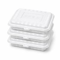 China Three Compartment PP Clamshell Take Out Box for Main Course / Side Dish for sale