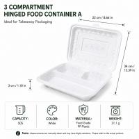 China Three Compartment PP Clamshell Take Out Box for Main Course / Side Dish for sale