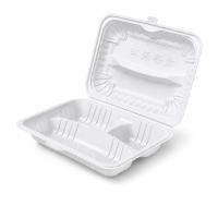 China Compact Combo Meals PP Clamshell Takeout Containers Three Compartment 475ml for sale