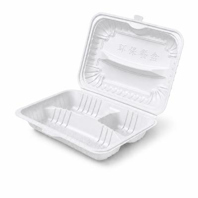 China Compact Combo Meals PP Clamshell Takeout Containers Three Compartment 475ml for sale