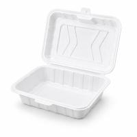China 1000ml PP Clamshell Takeout Box Single Compartment for Full Size Meals for sale