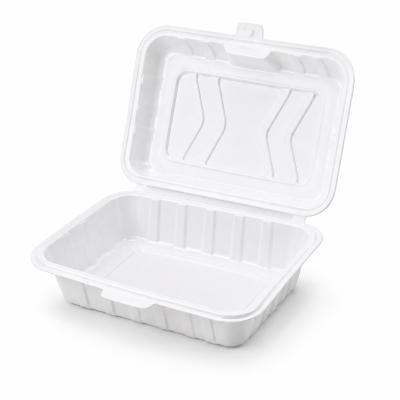 China 1000ml PP Clamshell Takeout Box Single Compartment for Full Size Meals for sale