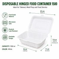 China Extra Deep PP Clamshell Takeout Containers 1500ml for Large Portions / Family Meals for sale
