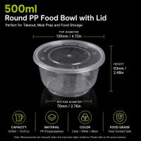 China 500ml Deep Round PP Disposable Meal Prep Bowl Secure Lids for Takeaway Meals for sale