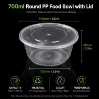 China 700ml Wide Round PP Disposable Soup Bowls Secure Lids for Food Delivery for sale