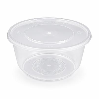 China 850ml Extra Deep Round PP Disposable Noodle Bowl With Lid Takeaway Container for sale