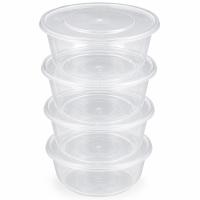 China 850ml Extra Deep Round PP Disposable Noodle Bowl With Lid Takeaway Container for sale