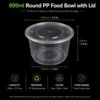 China 999ml Tall Round PP Disposable Soup Bowls Secure Lids for Large Portions for sale