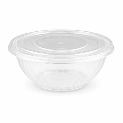 China 1050ml Wide Round PP Disposable Prepared Meals Salad Bowl To Go Container for sale