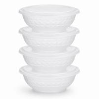China 1050ml Wide Round PP Disposable Prepared Meals Salad Bowl To Go Container for sale