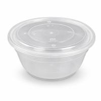 China Transparent Lids PP Disposable Soup Bowls Clear Round 1200ml for Food Display for sale