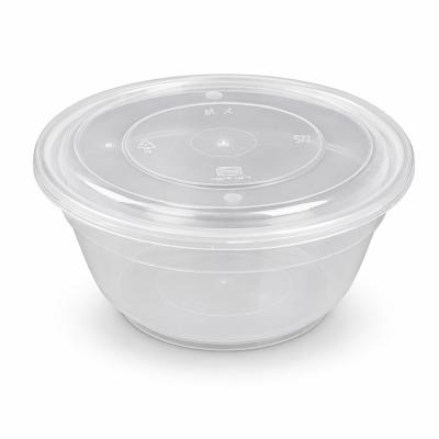 China Transparent Lids PP Disposable Soup Bowls Clear Round 1200ml for Food Display for sale