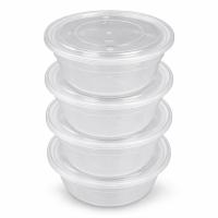 China Transparent Lids PP Disposable Soup Bowls Clear Round 1200ml for Food Display for sale