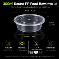 China Compact Round PP Plastic Soup Container Disposable 300ml for Sauces Desserts / Side Dishes for sale