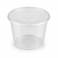 China Tall Round PP Disposable Soup Bowls 1100ml Lidded for Noodle Soup Stew Takeaway for sale