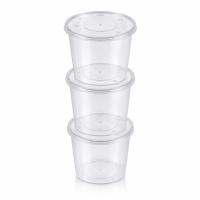 China Tall Round PP Disposable Soup Bowls 1100ml Lidded for Noodle Soup Stew Takeaway for sale