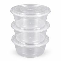 China Lids Wide Round PP Disposable Soup Containers 1250ml For Salads Pasta Large Takeaway Meals for sale