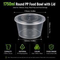China Tall PP Takeaway Disposable Soup Bowls 1750ml Lidded for Commercial Kitchens for sale