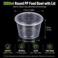 China Lids Disposable Food Bowl 2000ml Extra Tall PP Containers for Family Soup for sale