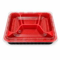 China Complete Takeaway Meals Multi Compartment Trays Four Compartment with Clear Lid for sale