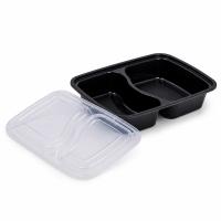 China 700ml Two Compartment Clear PP Sectioned Takeaway Box for Hot Catering Meals for sale