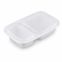 China Slim Two Section Clear PP Compartment Food Containers for Takeaway Meals for sale