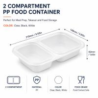 China Slim Two Section Clear PP Compartment Food Containers for Takeaway Meals for sale