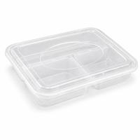 China Three Section Shallow PP Compartment Food Containers for Takeaway Meal Trays for sale