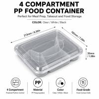 China Four Section Shallow Clear PP Catering Meal Tray for Large Buffet Banquets for sale
