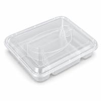 China Four Section Shallow Clear PP Catering Meal Tray for Large Buffet Banquets for sale