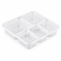 China Square Five Section PP Multi Compartment Meal Tray for Large Party Catering for sale
