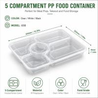 China Buffet Five Section Clear PP Compartment Food Containers for Party Meals for sale
