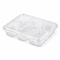 China Five Section PP Compartment Food Containers for Large Sharing Meal Trays for sale