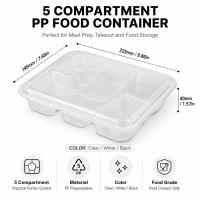 China Five Section PP Compartment Food Containers for Large Sharing Meal Trays for sale