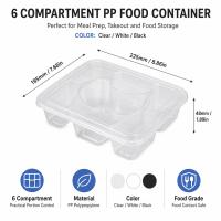 China Six Section Deep Large PP Meal Prep Container for Daily Takeaway Portions for sale