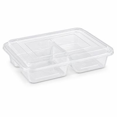 China Compact Three Section Clear PP Portion Control Container for Work Lunches for sale