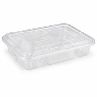China Clear Four Section PP Compartment Food Containers for Snack Tasting Trays for sale