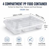 China Clear Four Section PP Compartment Food Containers for Snack Tasting Trays for sale