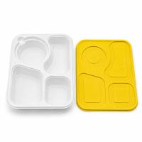 China Four Compartment Snap Lock Bowls Color Lids Food Storage PP Meal Tray Disposable for sale