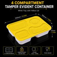 China Four Compartment Snap Lock Bowls Color Lids Food Storage PP Meal Tray Disposable for sale