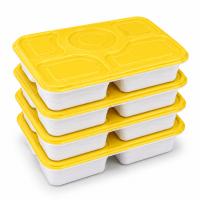 China Five Compartment Snap Lock Bowls PP Catering Tray with Clear Locking Lid for sale